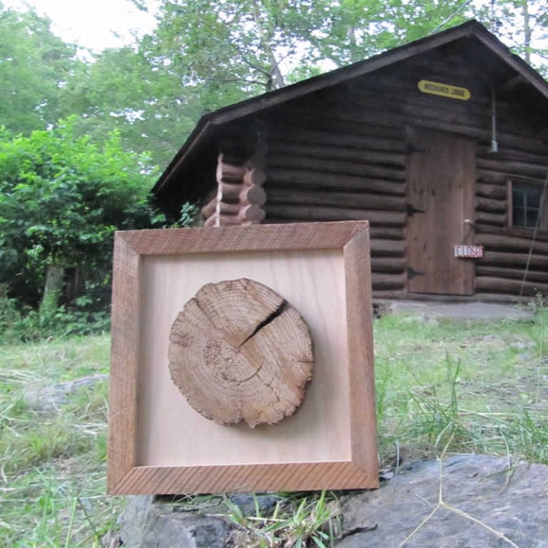 Framed Log Slice - "Alice's Cabin" - Crystal Lake Tours