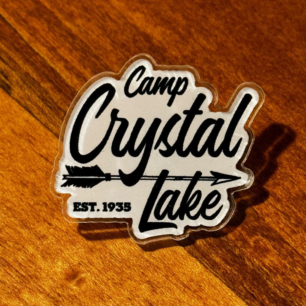 Camp Crystal Lake Acrylic Pin - Crystal Lake Tours