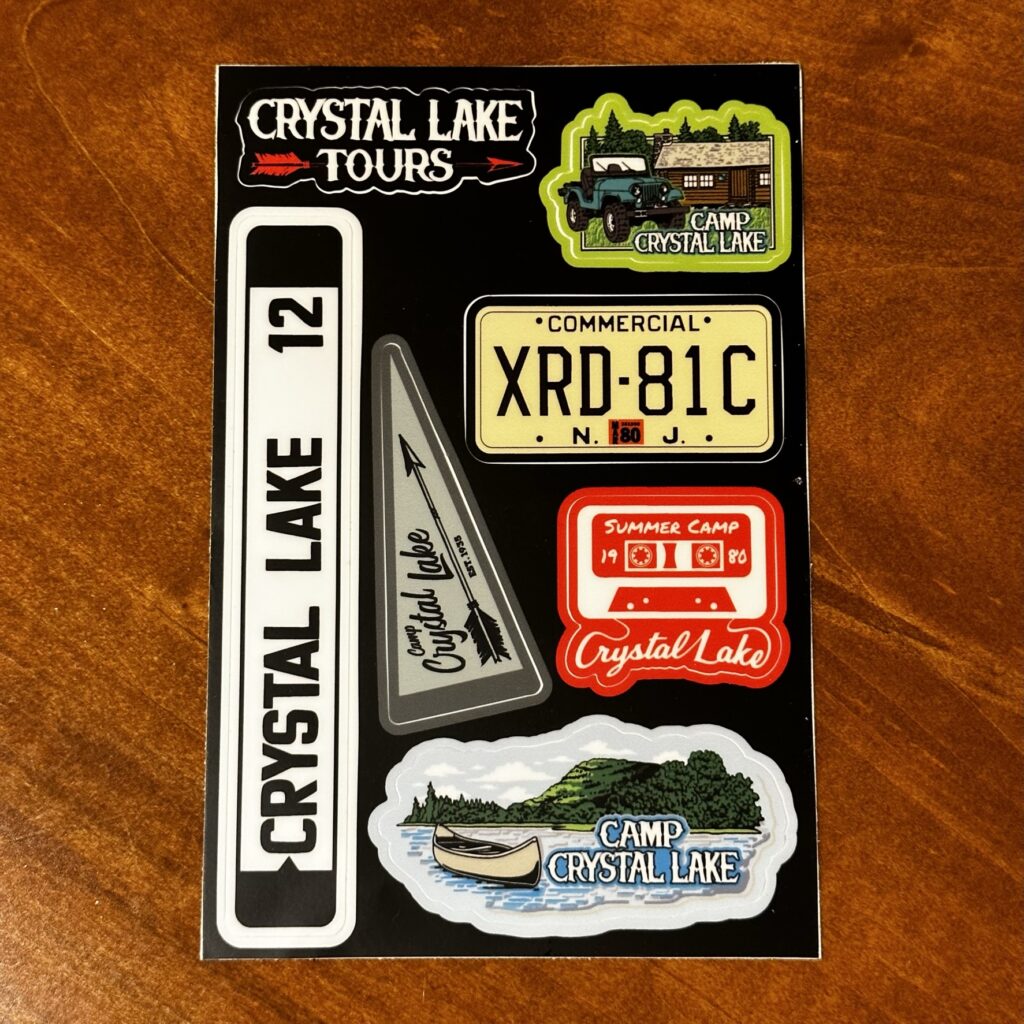 Camp Crystal Lake Sticker Sheet - Crystal Lake Tours