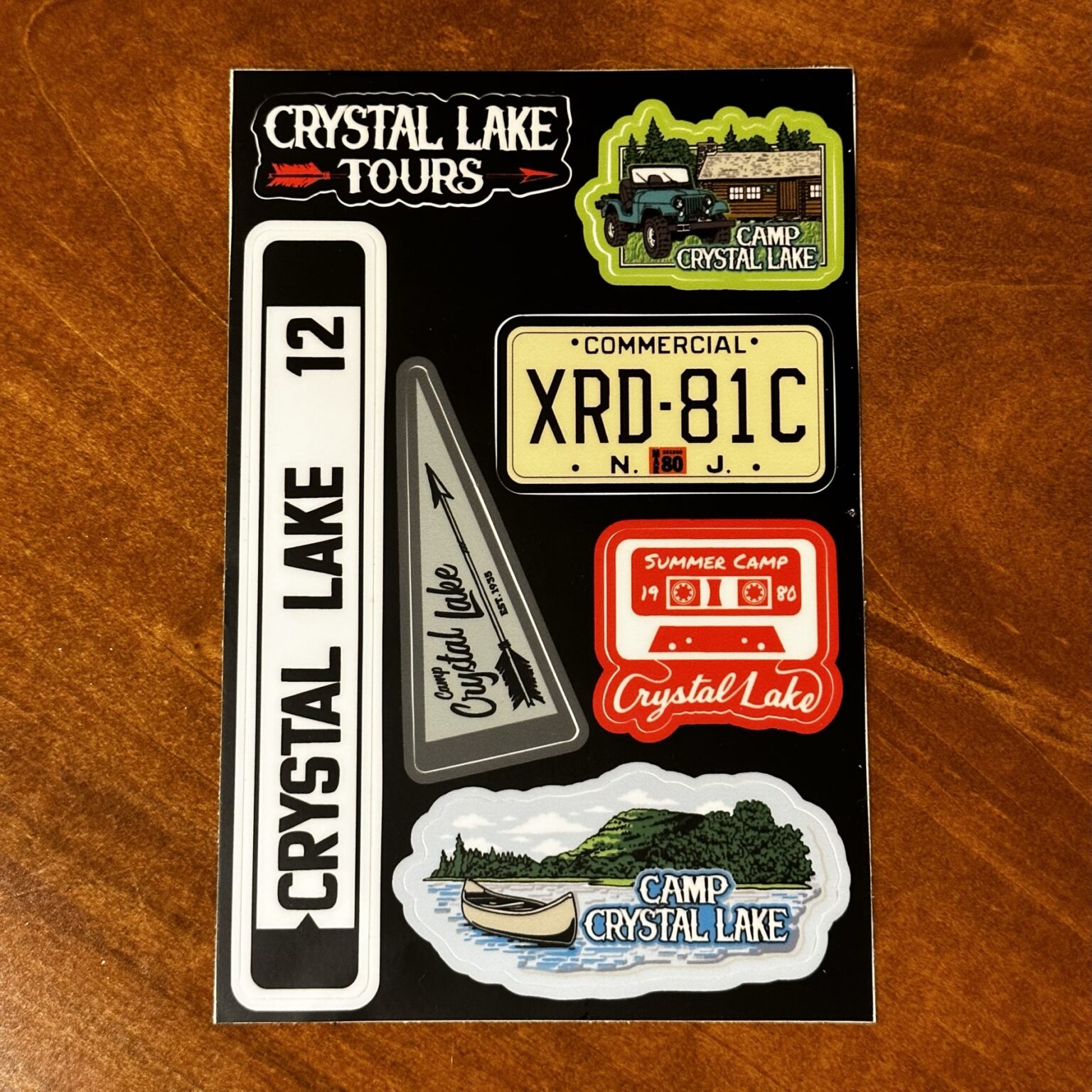 Camp Crystal Lake Sticker Sheet - Crystal Lake Tours