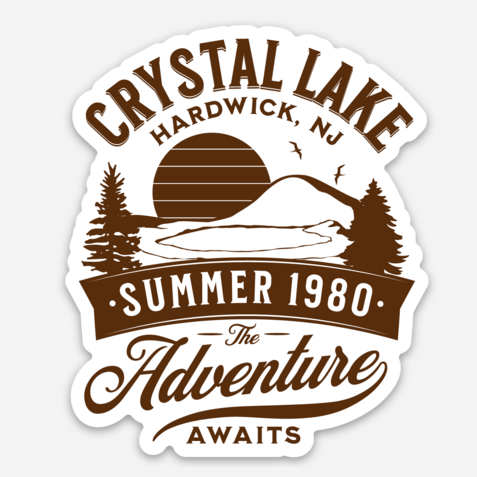 Camp Crystal Lake Adventure Awaits Sticker - Crystal Lake Tours