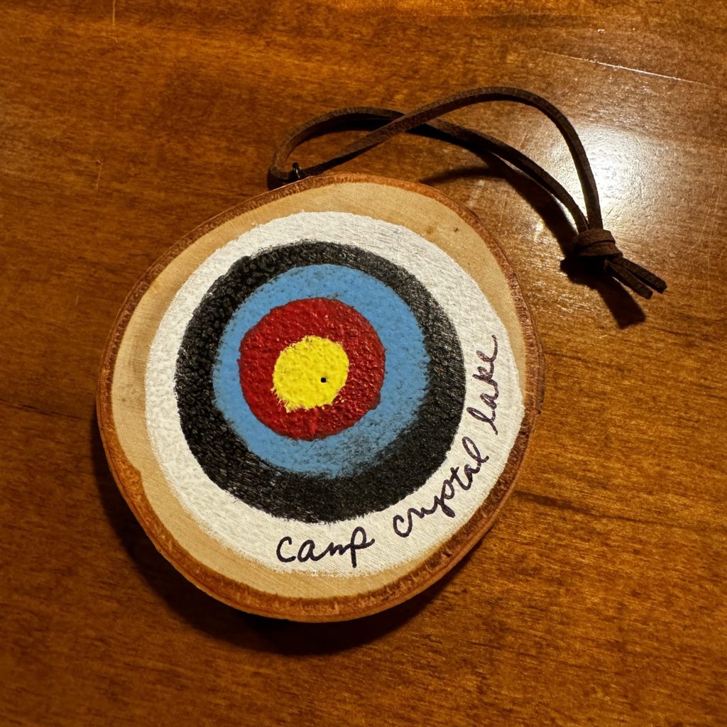 Camp Crystal Lake Archery Target Hanging Ornament - Crystal Lake Tours